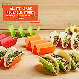 Imusa Taco Holder, 6 Pack, Green, Orange, Red