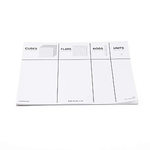 hand2mind Paper Base Ten Place Value Mat, Counting Cubes for Kids Math, Place Value Chart, Math Blocks Kindergarten Classroom Supplies, Base 10 Math Manipulatives (Pack of 25 Mats)