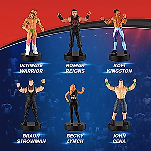 WWE Superstar Stampers, Set of 12 - Self-Inking WWE Superstars for Crafts, Party Decor, Cake Toppers Gifts - Ultimate Warrior, Roman Reigns, Kofi Kingston More by PMI, 2.3-2.5 in. Tall.