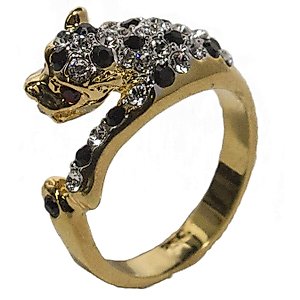 RS Covenant Women's 18 Kt Gold Plated Dress Ring Austrian Crystal Leopard 021 (8)