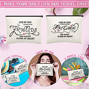 6 Pieces Good Friends Makeup Cosmetic Bags Weekend Trip Gifts Birthday Gifts for Women Portable Makeup Bags Weekend Gifts for Women Travel Retirement Anniversary Present (Classic Style)
