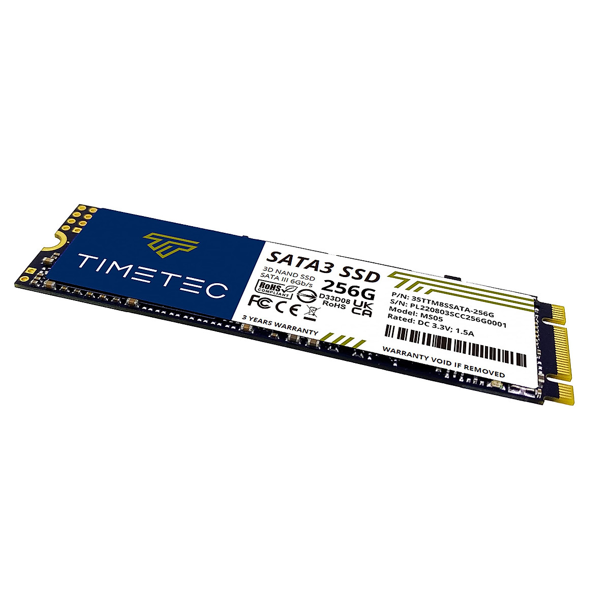 Timetec 256GBx10 (10 Pack) SSD 3D NAND TLC SATA III 6Gb/s M.2 2280 NGFF 128TBW Read Speed Up to 550MB/s SLC Cache Performance Boost Internal Solid State Drive for PC Computer Laptop and Desktop
