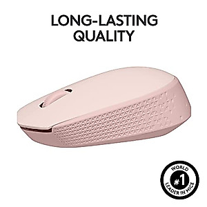 Logitech M170 Wireless Mouse for PC, Mac, Laptop, 2.4 GHz with USB Mini Receiver, Optical Tracking, 12-Months Battery Life, Ambidextrous - Rose
