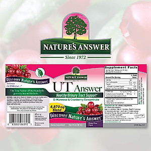 Nature's Answer UT Answer | Urinary Tract Support | Cranberry Flavor Dietary Supplement | Alcohol-Free, Gluten-Free, Not Tested on Animals & Vegan 4oz (Pack of 2)