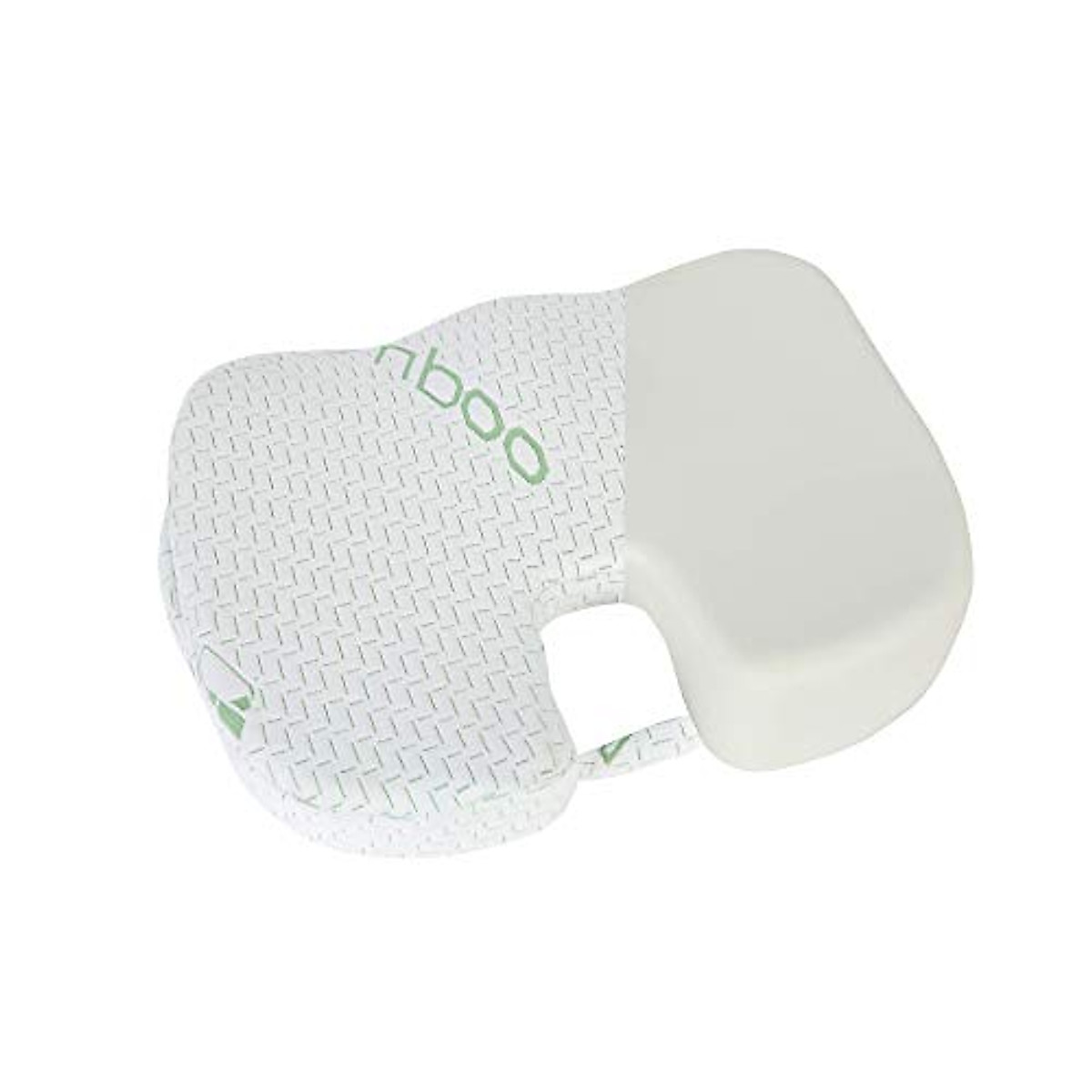 Bamboo Seat Cushion Pillow for Office Chair - Memory Foam Pad for Tailbone, Sciatica, Lower Back Pain Relief, Ergonomic and Non-Slip, Machine Washable Cover (Pack of 1)