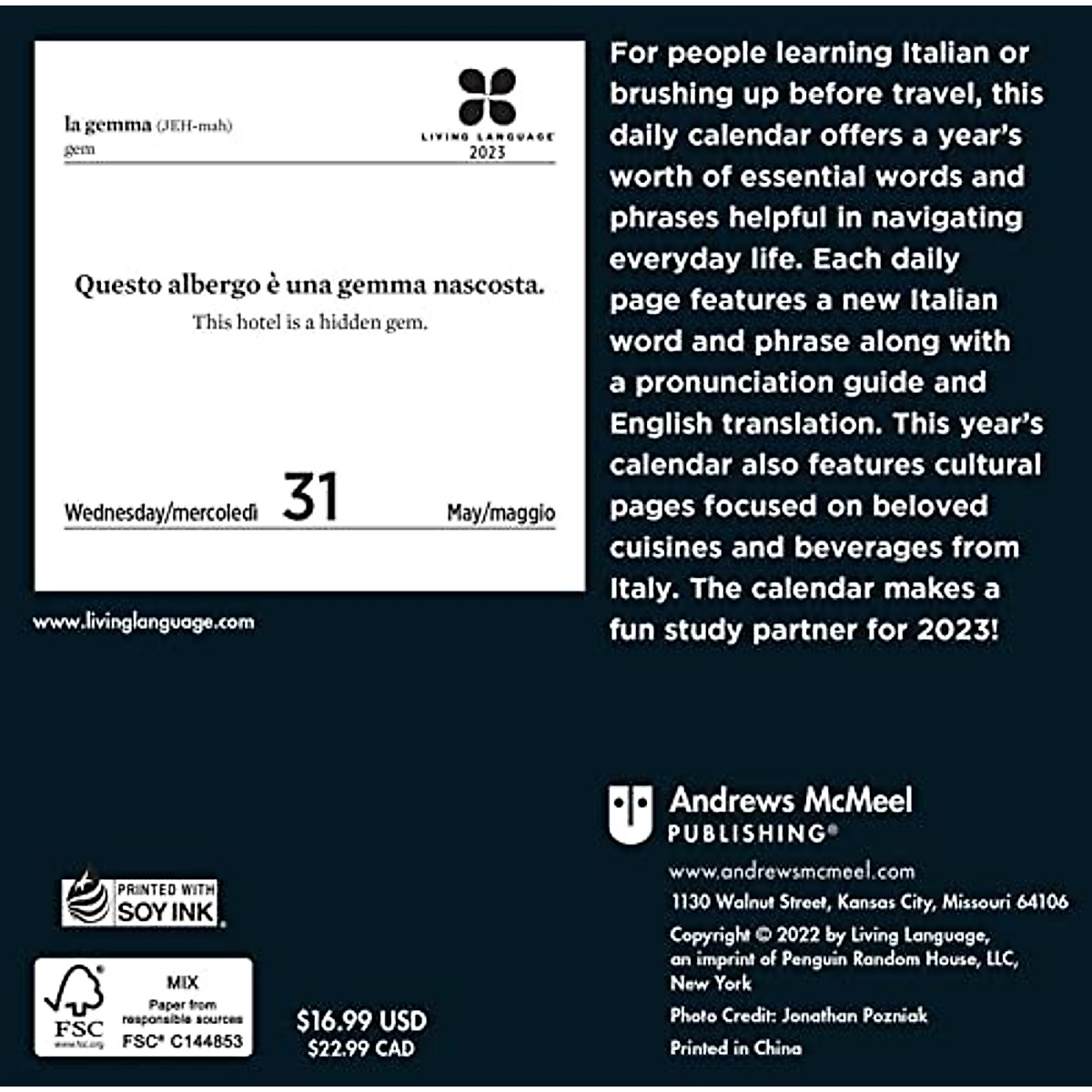 Living Language: Italian 2023 Day-to-Day Calendar: Daily Phrase & Culture