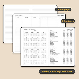 2024-2025 Planner - Planner 2024-2025, Jul.2024 - Jun.2025, 8.25" x 5.75", 2024-2025 Planner Weekly & Monthly with Tabs, Holidays, Daily Organizer - Classic Black