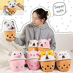 AIXINI Panda Boba Plush 10 inch Bubble Tea Stuffed Animal Soft Kawaii Plushie Toy