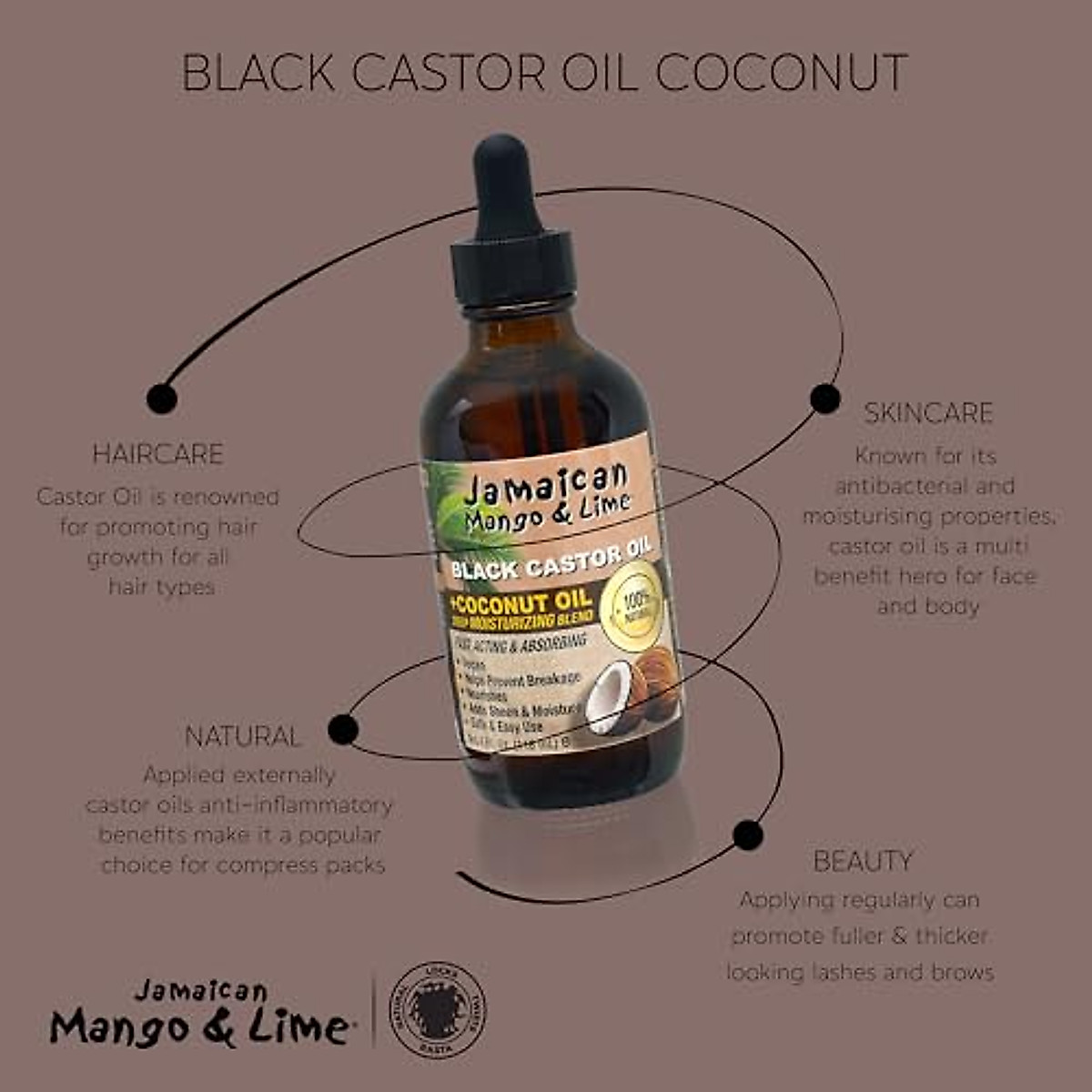 Jamaican Mango Black Castor Oil, Coconut, 4 Ounce
