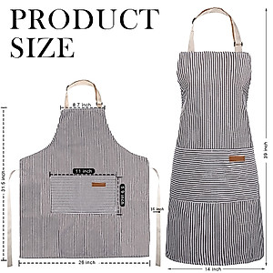 JaGely 8 Pcs Kitchen Cooking Aprons Adjustable Bib Aprons Chef Apron Kitchen Apron with Pockets for Women and Men, Chef, Kitchen, BBQ, Garden, Baking