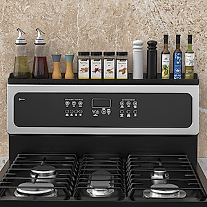 30 Inch Silicone Stove Oven Top Shelf Magnetic for Kitchen Gadgets, Soft Flexible Strong Magnetic Heat Resistant Spice Rack Kitchen Organizer for Over Oven Stove