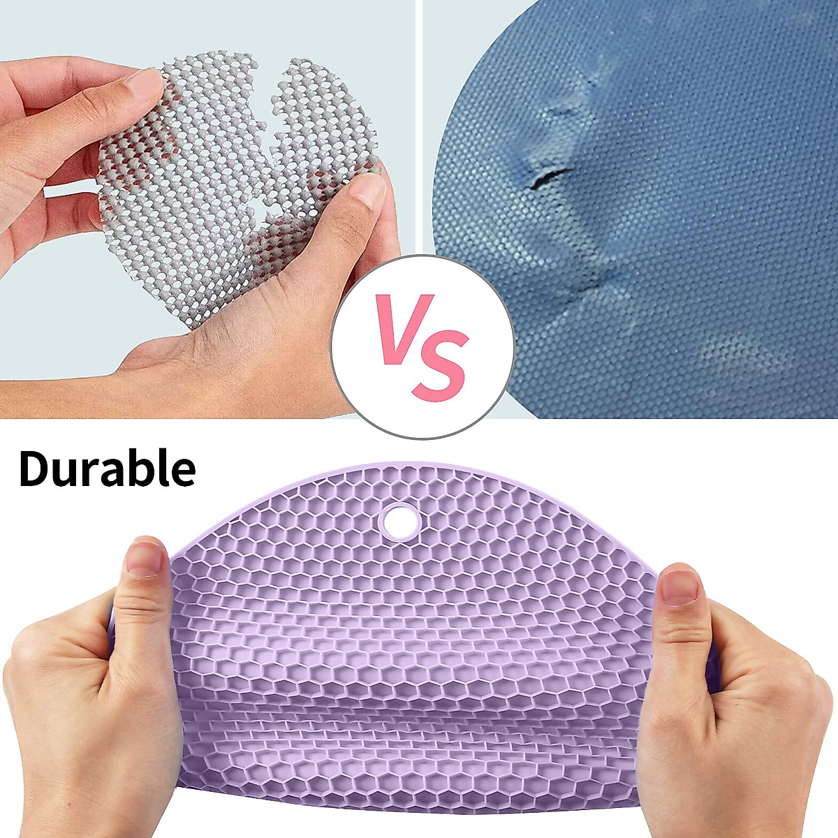 4pcs Jar Opener Gripper Pads-Clearance, Silicone Rubber Bottle Lid Opener, Strong Grip Pad Set Opening Cans, Jars, Bottle lid Cap, for Seniors with Arthritis Weak Hands Kitchen Coaster (Purple)