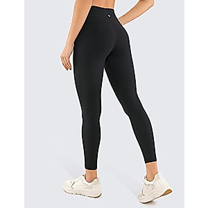 CRZ YOGA Womens Butterluxe Workout Leggings 25 Inches - High Waisted Gym Yoga Pants with Pockets Buttery Soft Black Medium