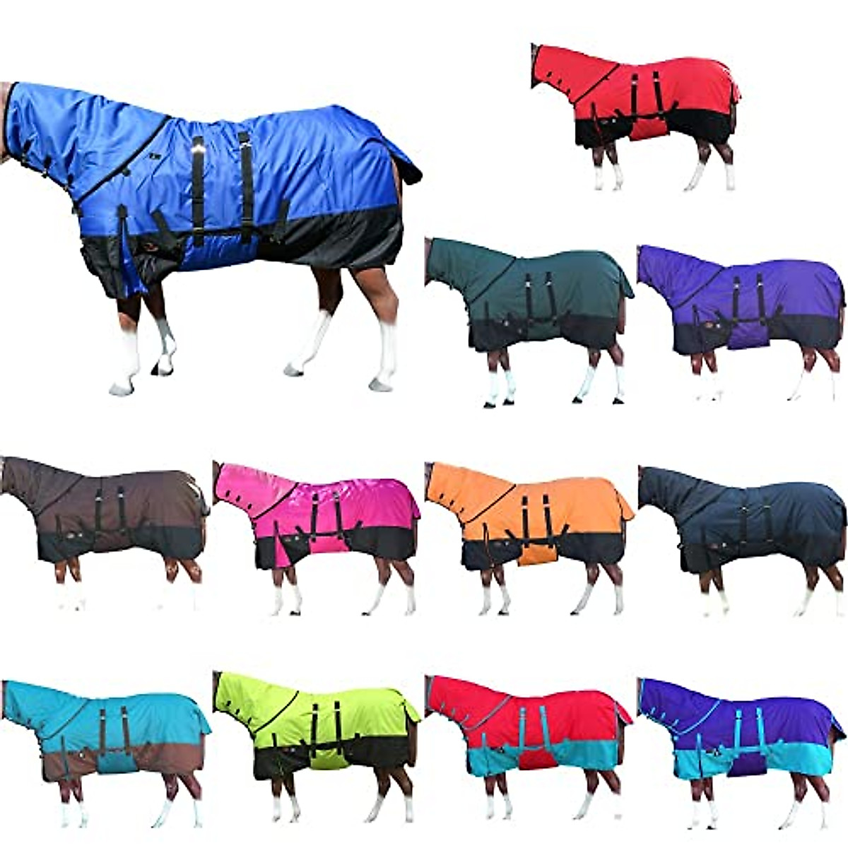 HILASON 1200D Waterproof Winter Horse Blanket Neck Cover Belly Wrap | Horse Blanket | Horse Turnout Blanket | Horse Blankets for Winter | Waterproof Turnout Blankets for Horses