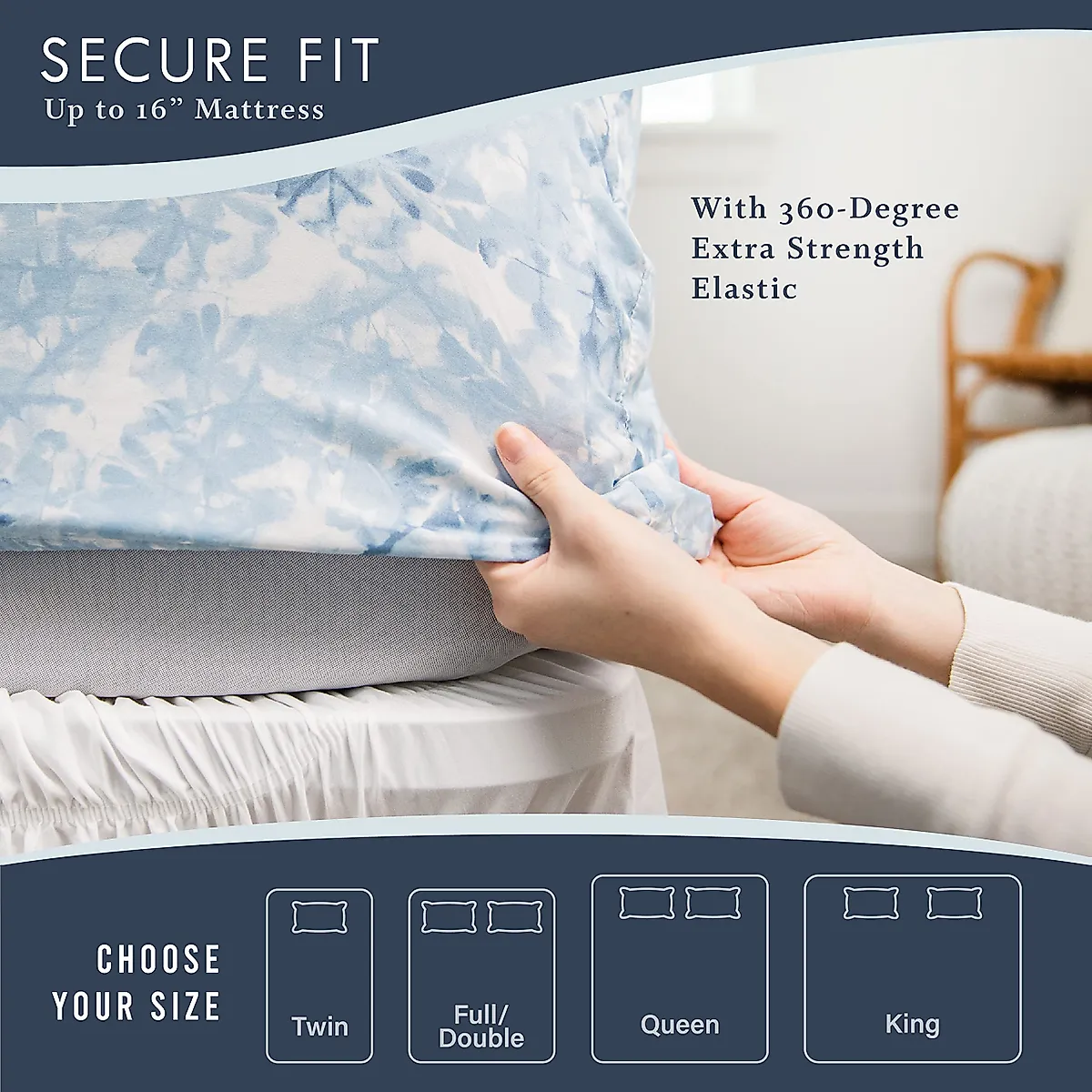 Where The Polka Dots Roam Colorful Tie Dye Bedding Set, Twin Sheets for Girls, Kids, Teens and Adults, Wrinkle Resistant, Super Soft Bed Sheets. Fun Bedding in Blue, White