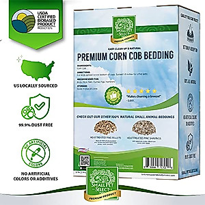 Small Pet Select 100% Natural Corn Cob Bedding for Pets Small Animal & Bird Cage Litter Safe for Hamsters, Guinea Pigs & More -12lb