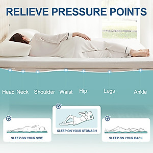 Eiayeebil 3 Inch Memory Foam Mattress Topper Twin XL, Memory Foam Pad with Removable & Washable Cover, Bed Topper for Back Pain, Non-Slip Ventilated Design, Twin XL Size