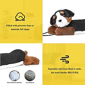 fowong Door Draft Stopper 36inch, Decorative Bernese Dog Noise Blocker for Bottom of Door Seal Gap Dust Proof Door Stopper Save Energy Door Guard
