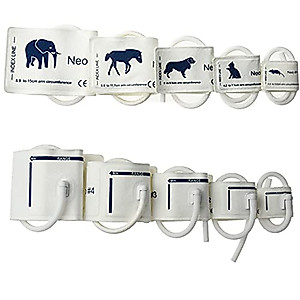 5 Pcs Veterinary Animal Blood Pressure Cuff,Disposable Pet Cat Sphygmomanometer Cuff Accessories - Fit Most Animal Monitor with 2 Kinds of Interfaces(#2 Cat)