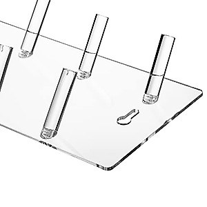 Peohud 2 Pack Wall Mounted Jewelry Stand Organizer, Acrylic Necklace Hanger with 11 Hooks, Hanging Necklace Holder, Jewelry Display Rack for Bracelets Rings Bangles Chains Key, Belts