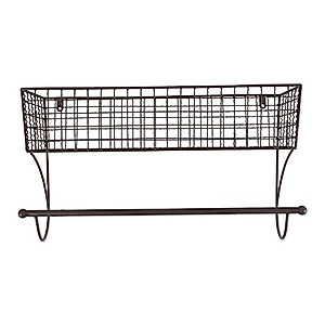 DII Rustic Farmhouse Bathroom Décor, Metal Storage, Large Towel Bar, Rustic