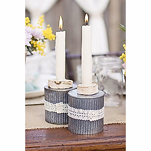 Rustic Tin Vase, Corrugated Sides, 3.25x3.25", Galvanized Metal, 6pk