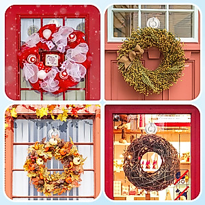 VIS'V Suction Cup Hooks, Small Clear Heavy Duty Vacuum Suction Hooks with Wipes Removable Strong Window Glass Door Kitchen Bathroom Shower Wall Suction Hanger for Towel Loofah Utensils Wreath - 4 Pcs