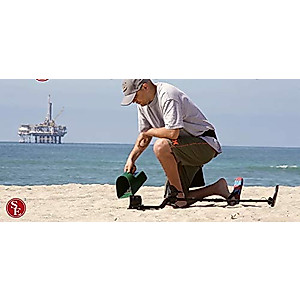 SE 3 Quart Sand Scoop Sifter with 0.5" Holes - Use for Gold and Metal Prospecting, Green