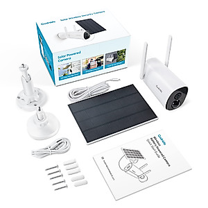 Codnida Wireless Outdoor 2.4Ghz WiFi Security Camera with Motion Detection, Solar Battery Powered, 2K HD, 2-Way Audio,Night Vision, IP66