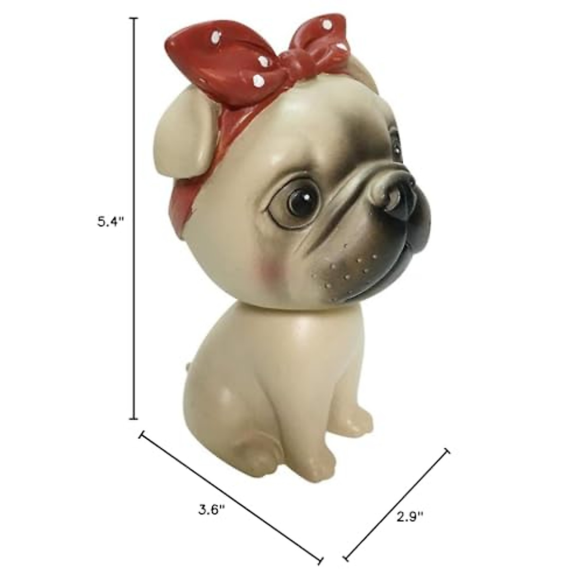 Bobbleheads Pug, Cute Car Dashboard Bobble Head Dog Decoration Funny Shaking Head Animal Puppy Decor