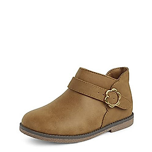 Gymboree, and Toddler Girls Faux Leather Booties,TAN,2
