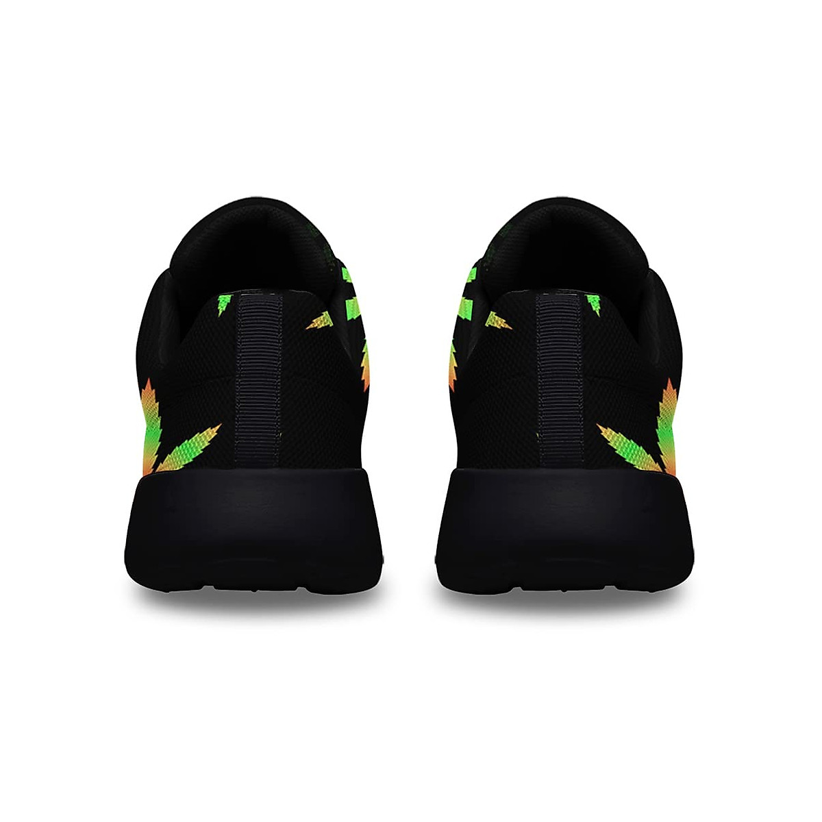 Marijuana Leaf Shoes Men Fashion Weed 420 Sneakers Women Mesh Walking Athletic Cannabis Shoes Black Size 10.5
