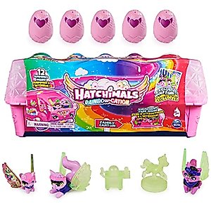 Hatchimals CollEGGtibles, Rainbow-cation Wolf Family Carton with Surprise Playset, 10 Characters, 2 Accessories, Easter Gifts, Kids Toys for Girls