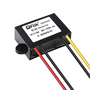 DROK DC-DC Stabilizer, 9V-36V to 12V Boost Buck Converter 5A 60W Waterproof Auto Step Up Down Voltage Regulator 12V Volt Transformer for Car Audio Solar Power System LCD Television LED Display Screen