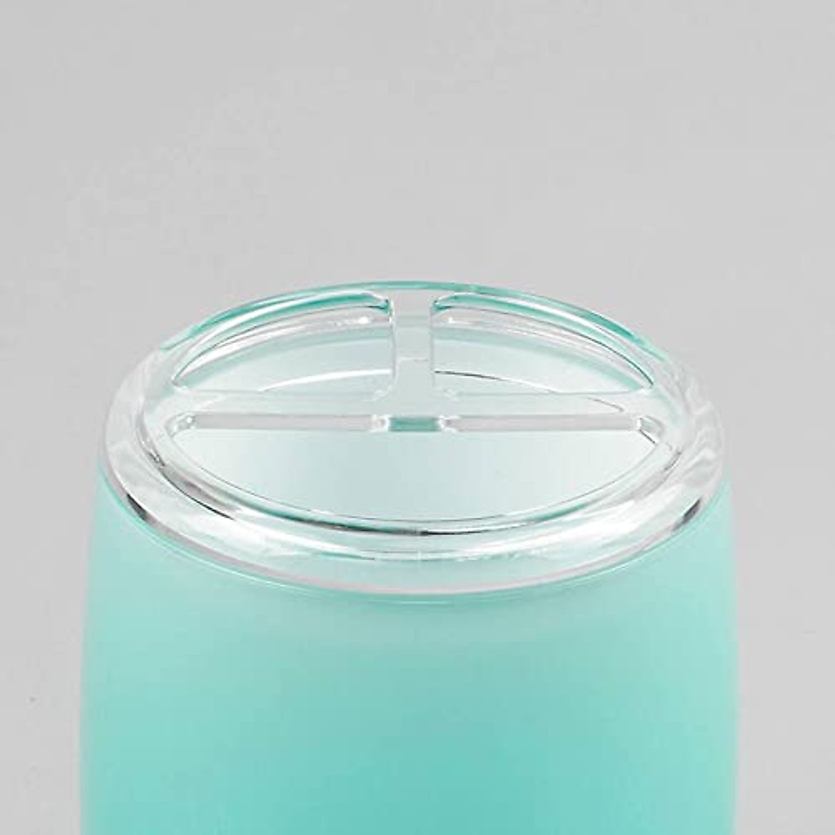 CECE&KELE Bathroom Accessories Set 4 Pcs - Plastic Bath Countertop Wash Set, Modern Cylinder Wash Cup/Lotion Soap Dispenser/Soap Dish Housewarming Gifts,Orange,As Shown