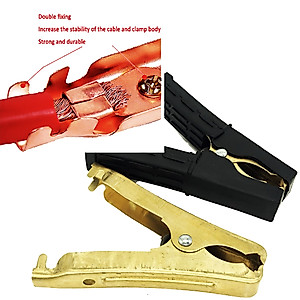 Jumper Cable Battery Clamps Crocodile Clamp brass Clamps 100A/800A/1500A Car Battery Charger Clamps Power Replacement Battery Alligator Clips Jumper Cables Clamp-S（100-500A）