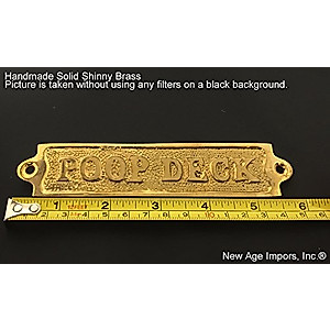 New Age Imports, Inc. Brass Poop Deck Sign 6" - Solid Brass Wall Plaque - Novelty Sign