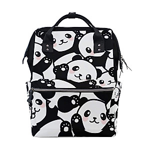 ALAZA Diaper Bags Backpack, Cartoon Panda Multi Functions Large Capacity Nappy Nursing Bag for Mom Baby Care Traveling