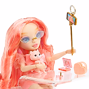 Rainbow High Pinkly - Pink Fashion Doll in Fashionable Outfit, with Glasses & 10+ Colorful Play Accessories. Gift for Kids 4-12 Years and Collectors