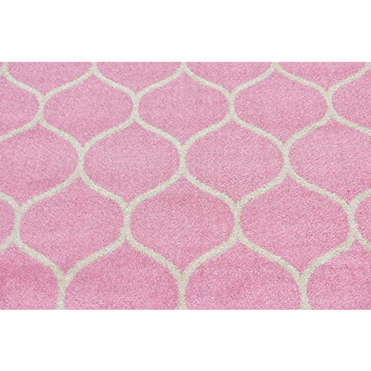 Unique Loom Trellis Frieze Collection Area Rug - Rounded (5' 1" x 8', Light Pink/ Ivory)