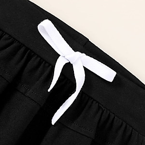 Happy Town Fall Outfits for Toddler Girl Boy Long Sleeve Top and Long Pants Set Toddler Sweatsuits (Solid Color Black, 3-4 T)