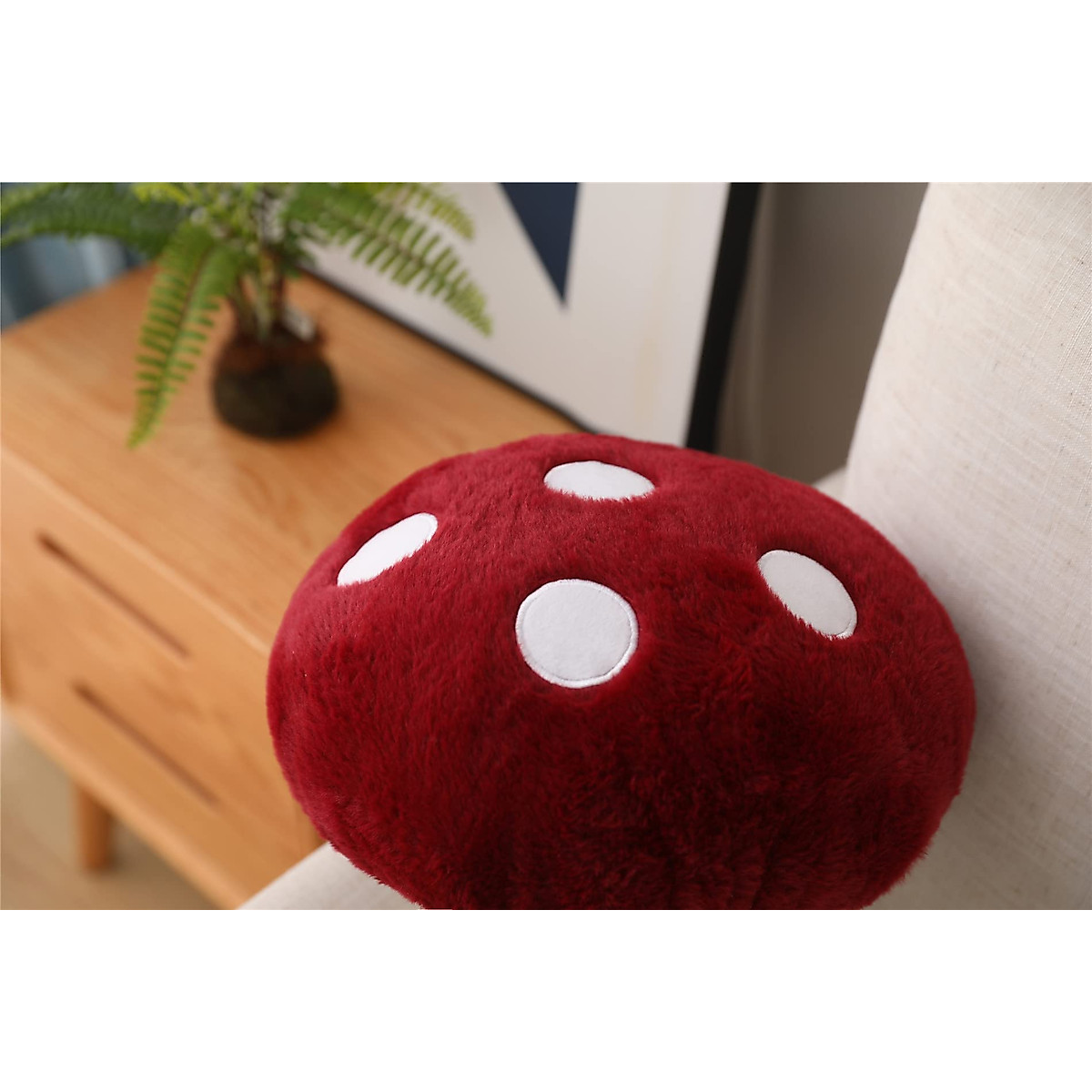 Fun Sunma Lovely Mushroom Cotton Pillow Stuffed Plush Mushroom Pillow (8 inches)