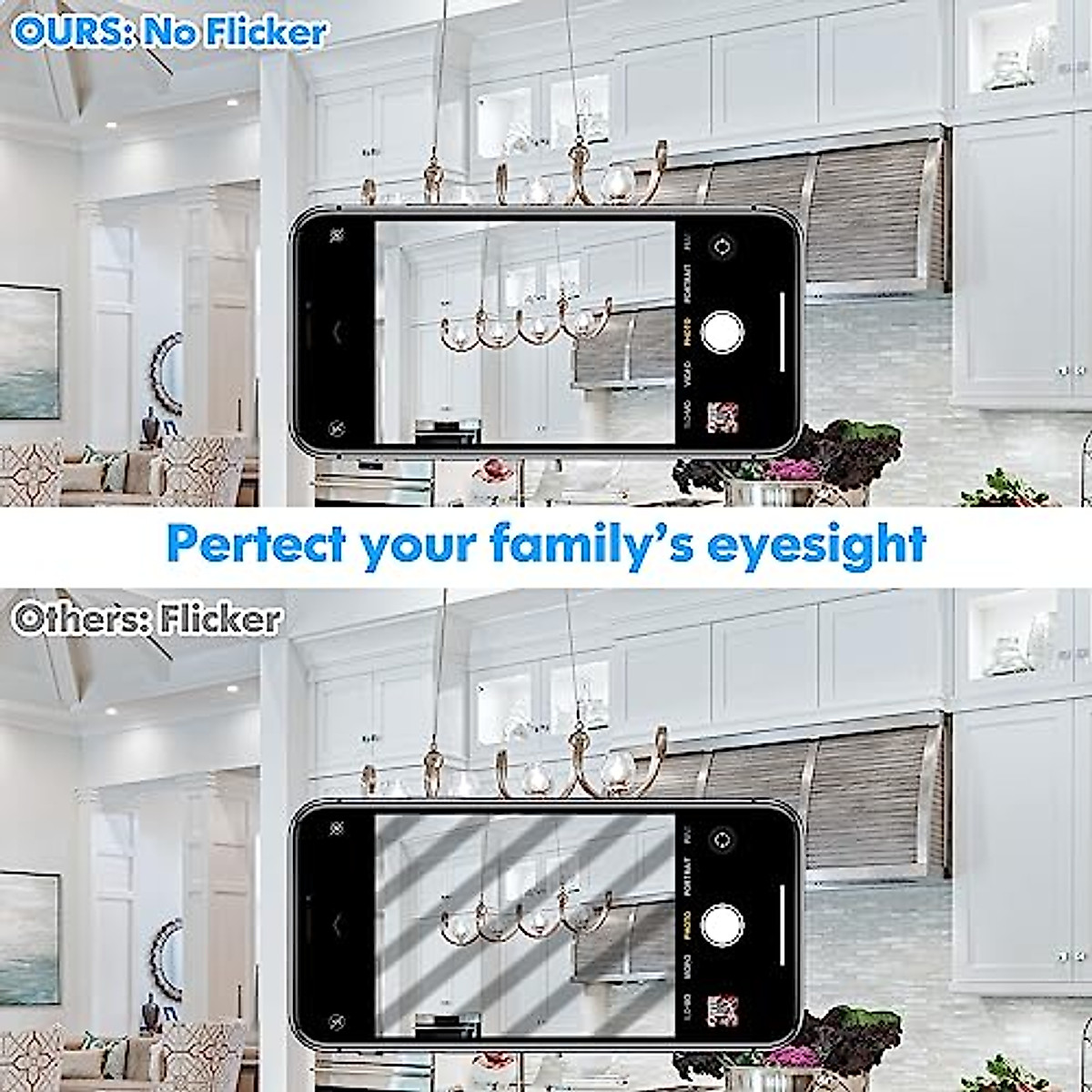 E12 Candelabra LED Light Bulbs, Dimmable 40 Watt Equivalent 5000K Bright Daylight White Candle Bulbs, 4W 460 LM Decorative CA10 Filament Chandelier Lamp Base for Bedroom Living Room Office, 12-Pack