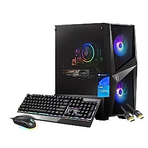 MSI Codex R Gaming Desktop, 13th Gen Intel 10-Core i5-13400F, GeForce RTX 4060 8GB, 16GB DDR5, 1TB PCIe SSD + 1TB HDD, WiFi 6E, Bluetooth, RJ45, USB-C, HDMI/DP, Keyboard & Mouse, PDG HDMI, Win 11 Pro
