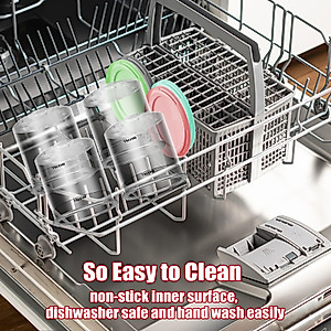 lelinker for Ninja Creami Ice Cream Maker Pints, Compatible with Ninja Creami Pints and Lids 4 Pack, [with 4 Pack Ice Cream Scoop] Compatible with nNC301,NC300,NC299AMZ Series Ice Cream Maker