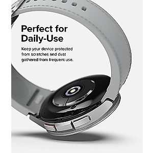 Ringke Bezel Styling [Stylish Stainless Steel Frame] Compatible with Samsung Galaxy Watch 6 Classic Case (43mm), Anti Scratch Protector Adhesive Lightweight Cover Accessory - 43-01 (ST) Silver