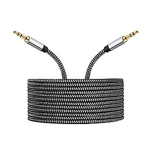MORELECS Aux Cord, 3.5mm Audio Cable Nylon Braided Aux Cable (4FT,Hi-Fi Sound), 3.5mm Male to Male AUX Cord for Car, Headphones, Home Stereos, Speaker, iPhone, iPad, iPod, Echo & More