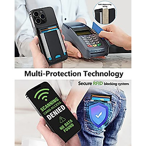 2-in-1 Magsafe Wallet, Up-grade with iPhone Wallet and Adjustable Stand, Open ID Window, Magnetic Wallet for iPhone 15/14 Pro Max/14 Pro/14/14 Plus/13/12 Series, 9 Cards Holder, Vegan Leather, Black