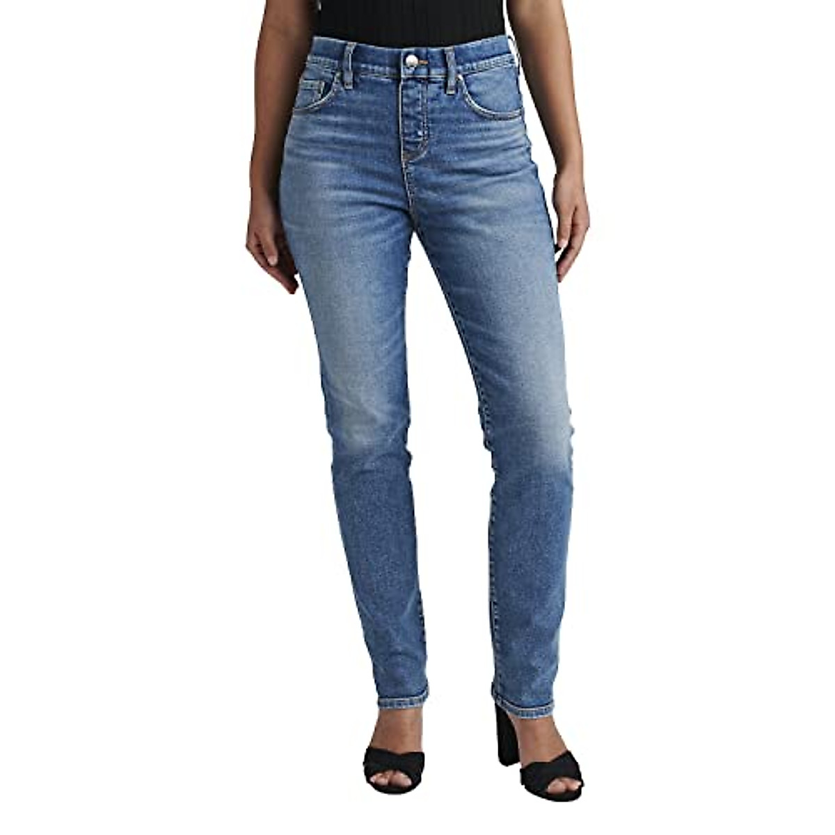 JAG Jeans Women's Valentina High Rise Straight Leg Pull-on Jeans-Legacy, Phoenix Blue, 4