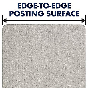 Quartet Bulletin Board for Walls, Fabric, 3' x 2', Frameless Pin Board, Fiberboard, Display Board, Oval Office, Home Office Decor or Home School Organization Board, Vertical/Horizontal, Gray (7683G)